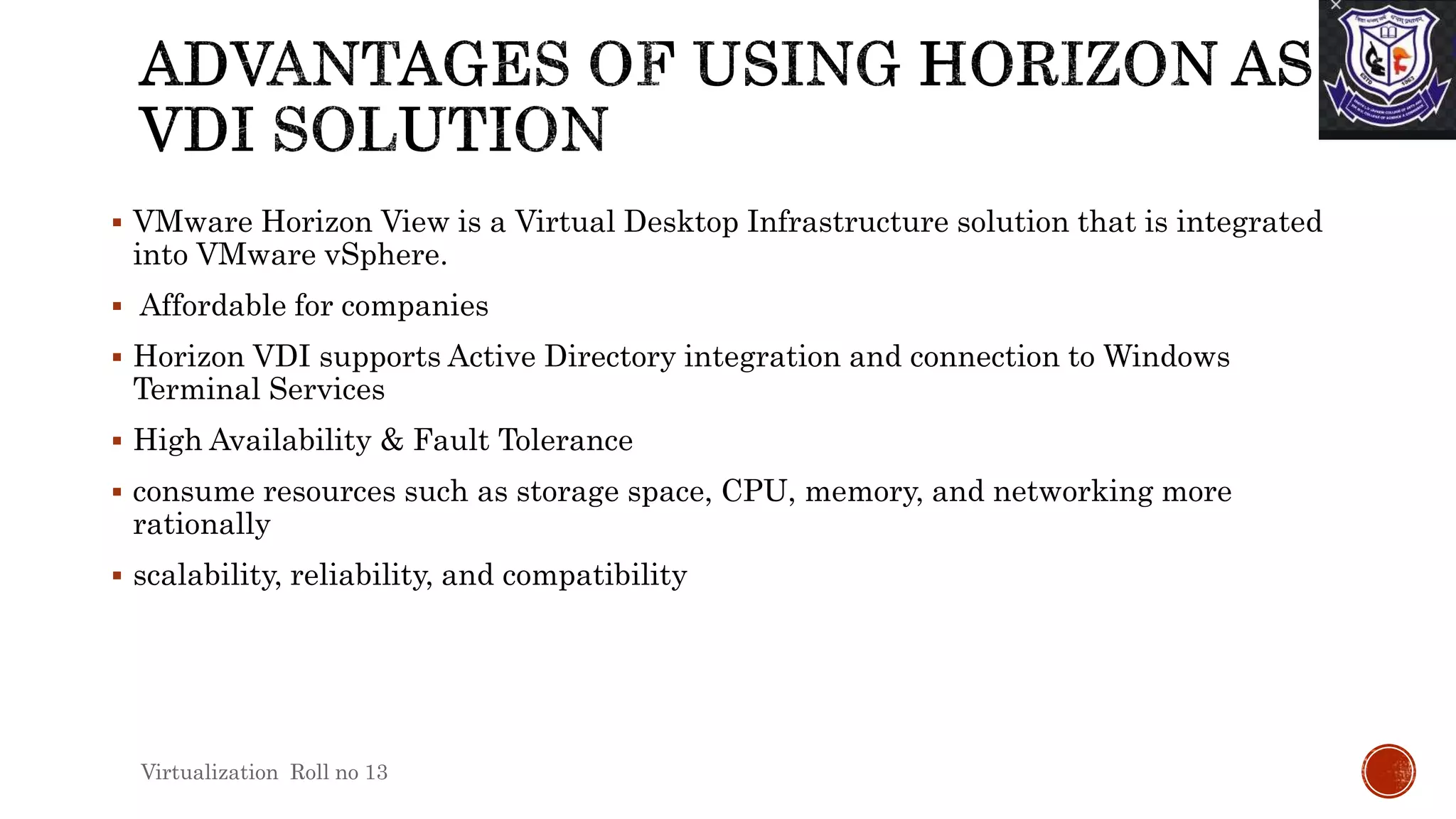 VDI/ VMware Horizon View | PPTX