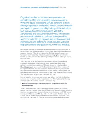 VDI Comparison: Five Reasons XenDesktop beats Horizon View | PDF ...