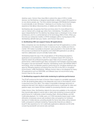 VDI Comparison: Five Reasons XenDesktop beats Horizon View | PDF | Desktops | Computing