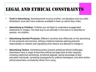 Budget, Legal and Ethical constraints. | PDF | Advertising Industry ...