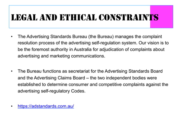 Budget, Legal and Ethical constraints. | PDF | Advertising Industry ...