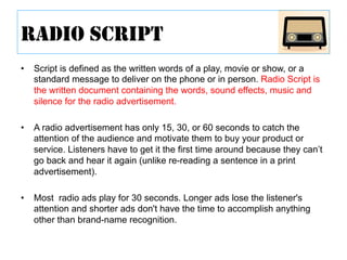 Radio Script and Storyboards | PDF