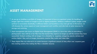 Asset Management and Workflow | PDF
