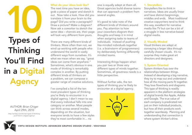 VDIS10022 Advanced Graphics Studio - Lecture 2 - Studio Roles | PPT