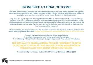 VDIS10022 Advanced Graphic Desgin Studio - Lecture 4 - From Brief to ...