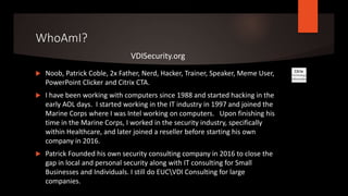 VDISecurity.org Overview | PPTX