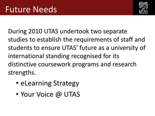 University of Tasmania virtual learning environment – Strategy and ...