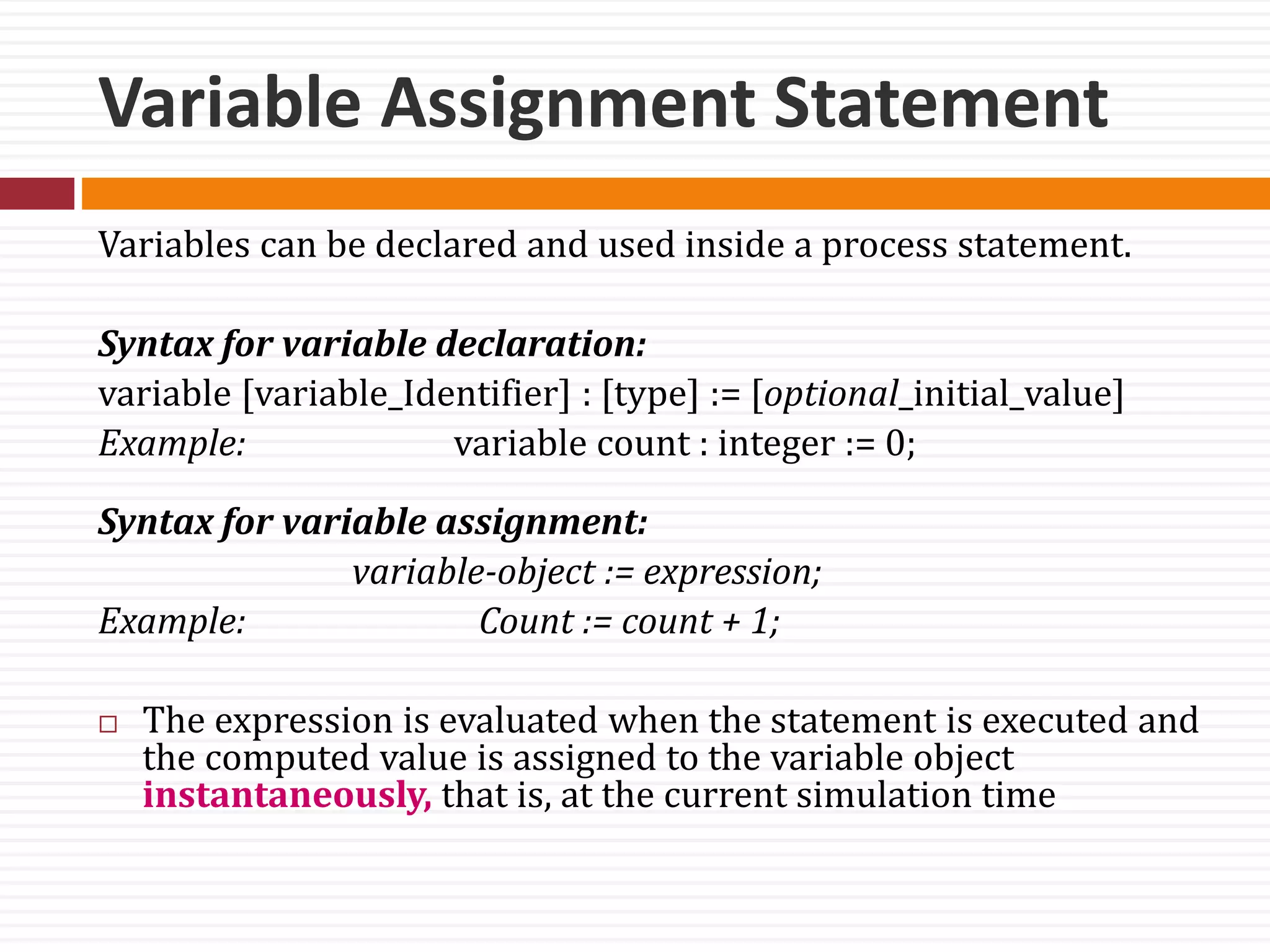 VHDL Behavioral Description | PPTX | Programming Languages | Computing