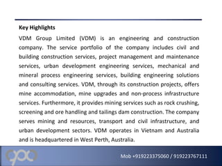 Vdm group limited (vmg) company profile and swot analysis | PPT