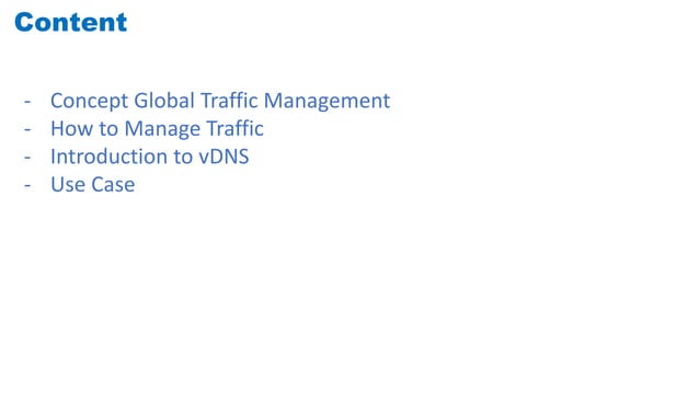 vDNS - Advanced Traffic Management | PPT