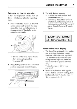 Vdo 1324 operating instructions for tachograph | PDF