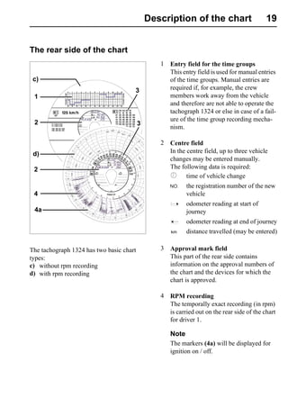 Vdo 1324 operating instructions for tachograph | PDF