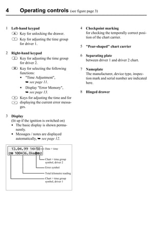 Vdo 1324 operating instructions for tachograph | PDF