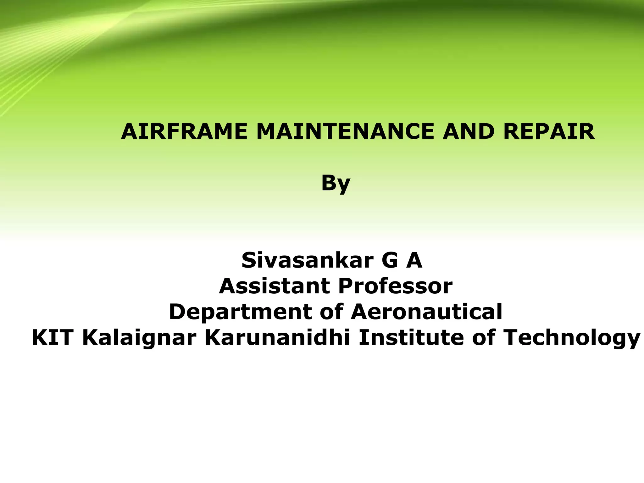 Airframe-maintenance-and-repair | PPT