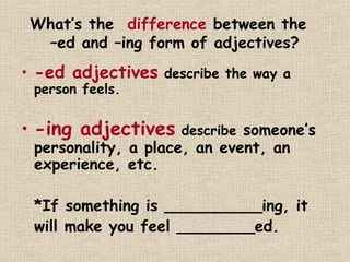 Mastering Participial Adjectives: Using -ed and -ing Forms Correctly in ...