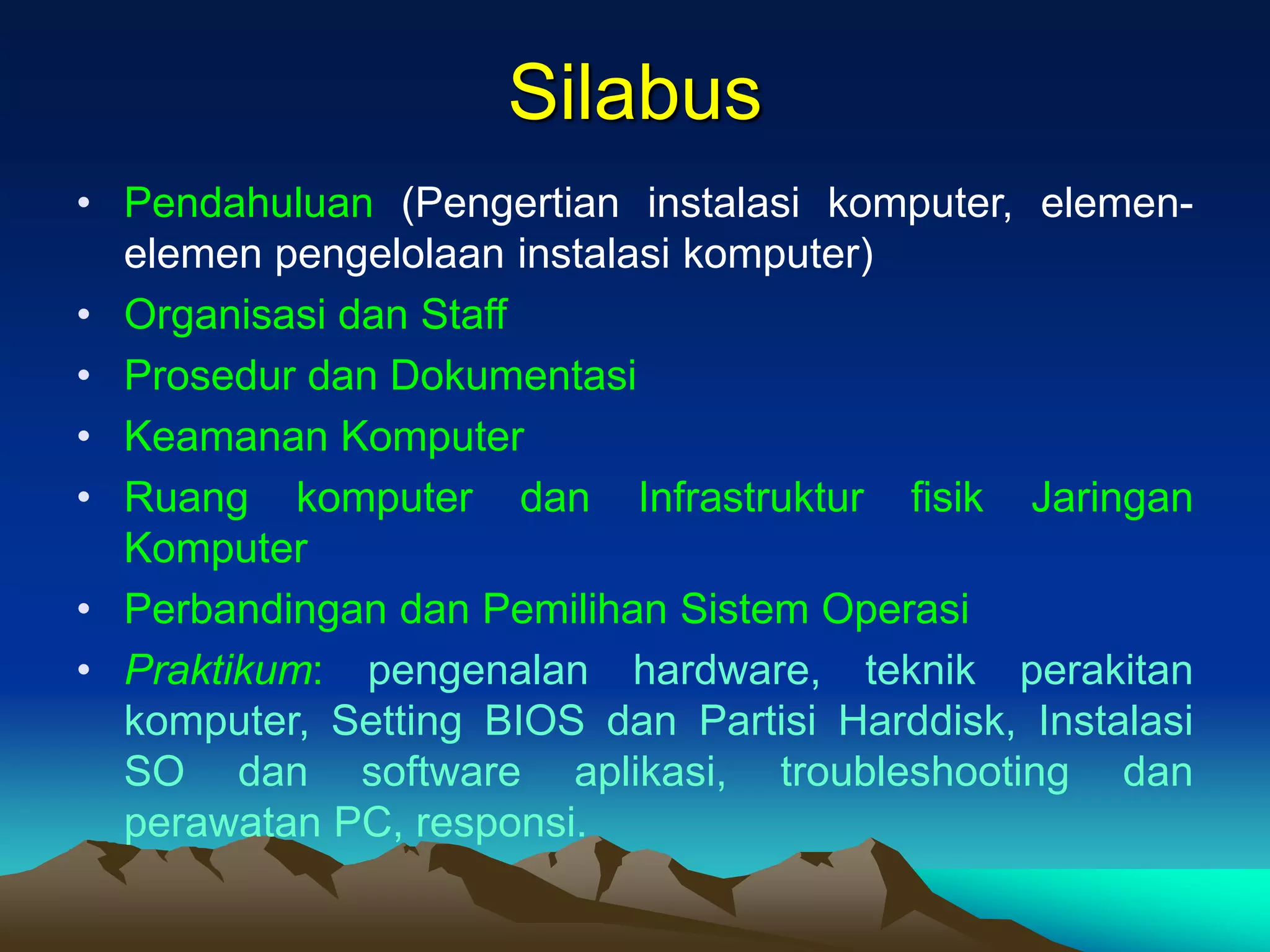 Pengelolaan Instalasi Komputer | PPT
