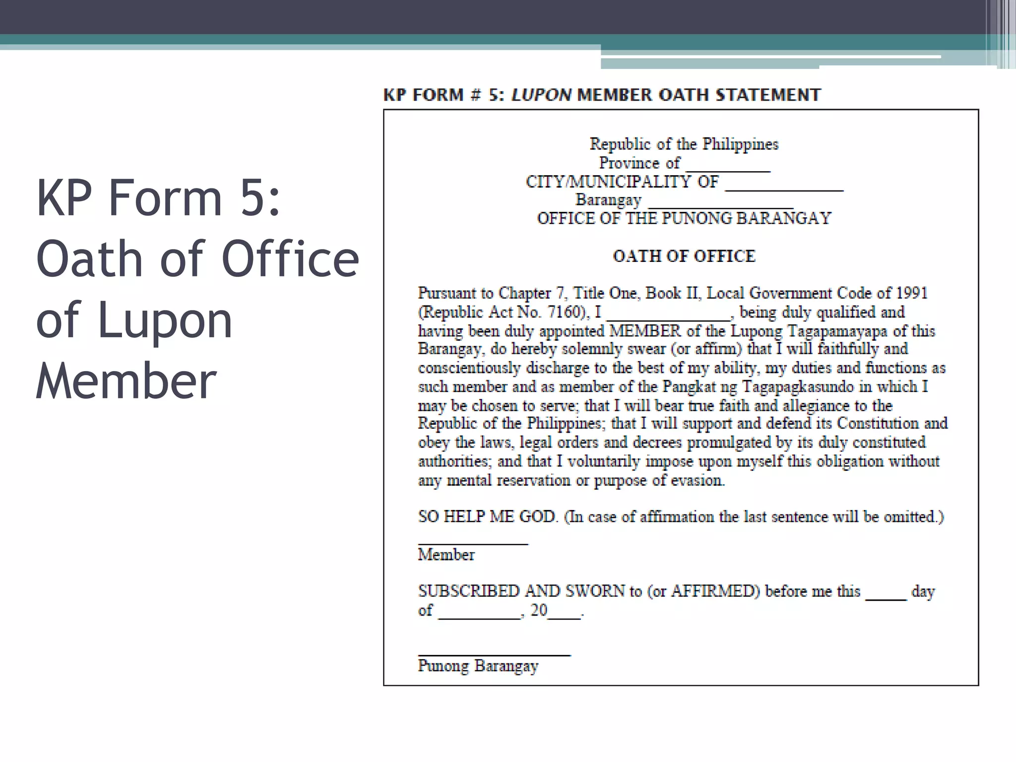 Katarungang Pambarangay IRR | PPTX