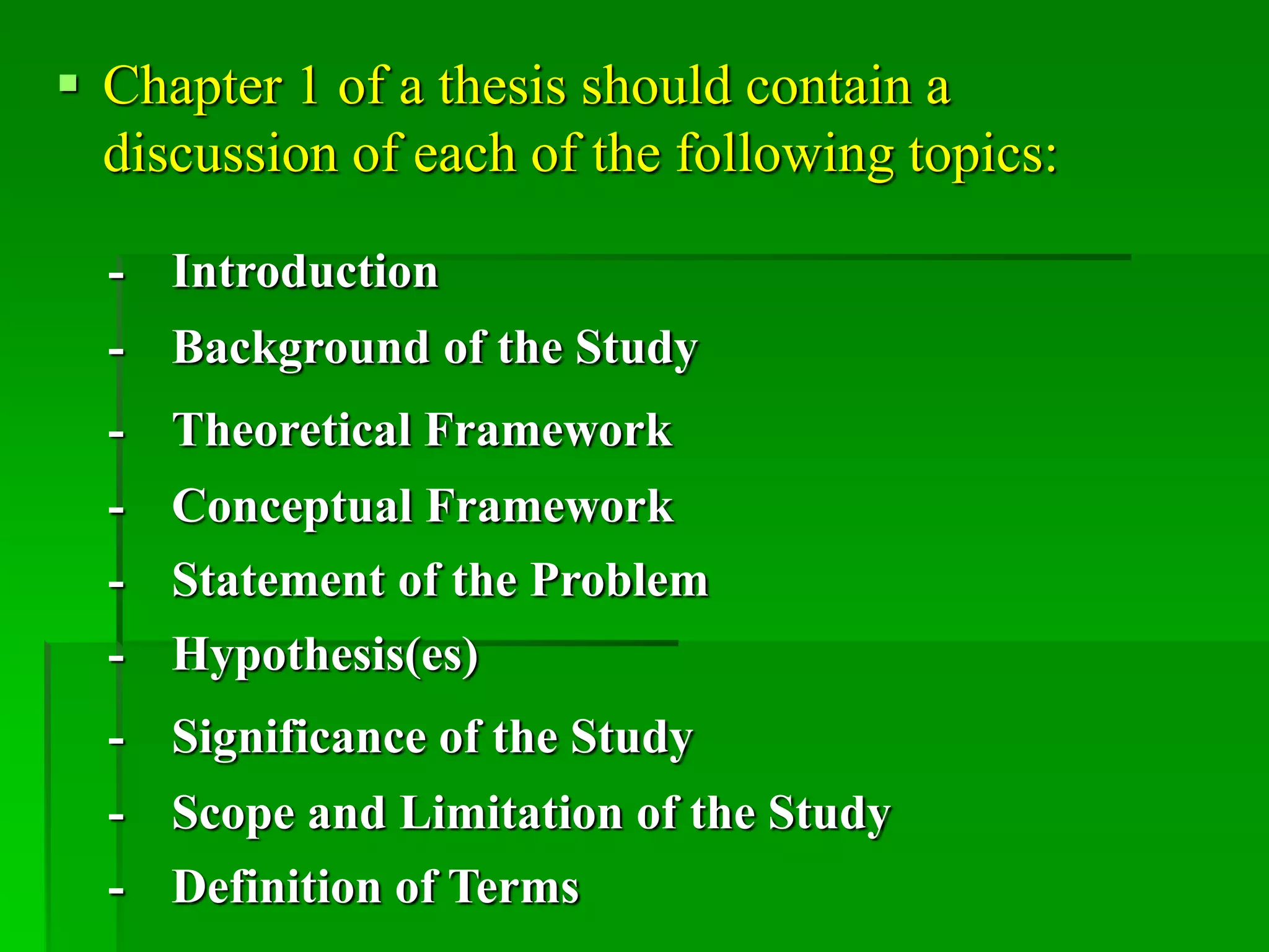Thesis Writing Chapter 1 | PPT