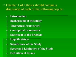 Thesis Writing Chapter 1 | PPT | Education