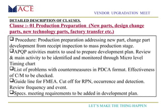 Comprehensive Vendor Upgradation Meet for Quality & Compliance | PPT