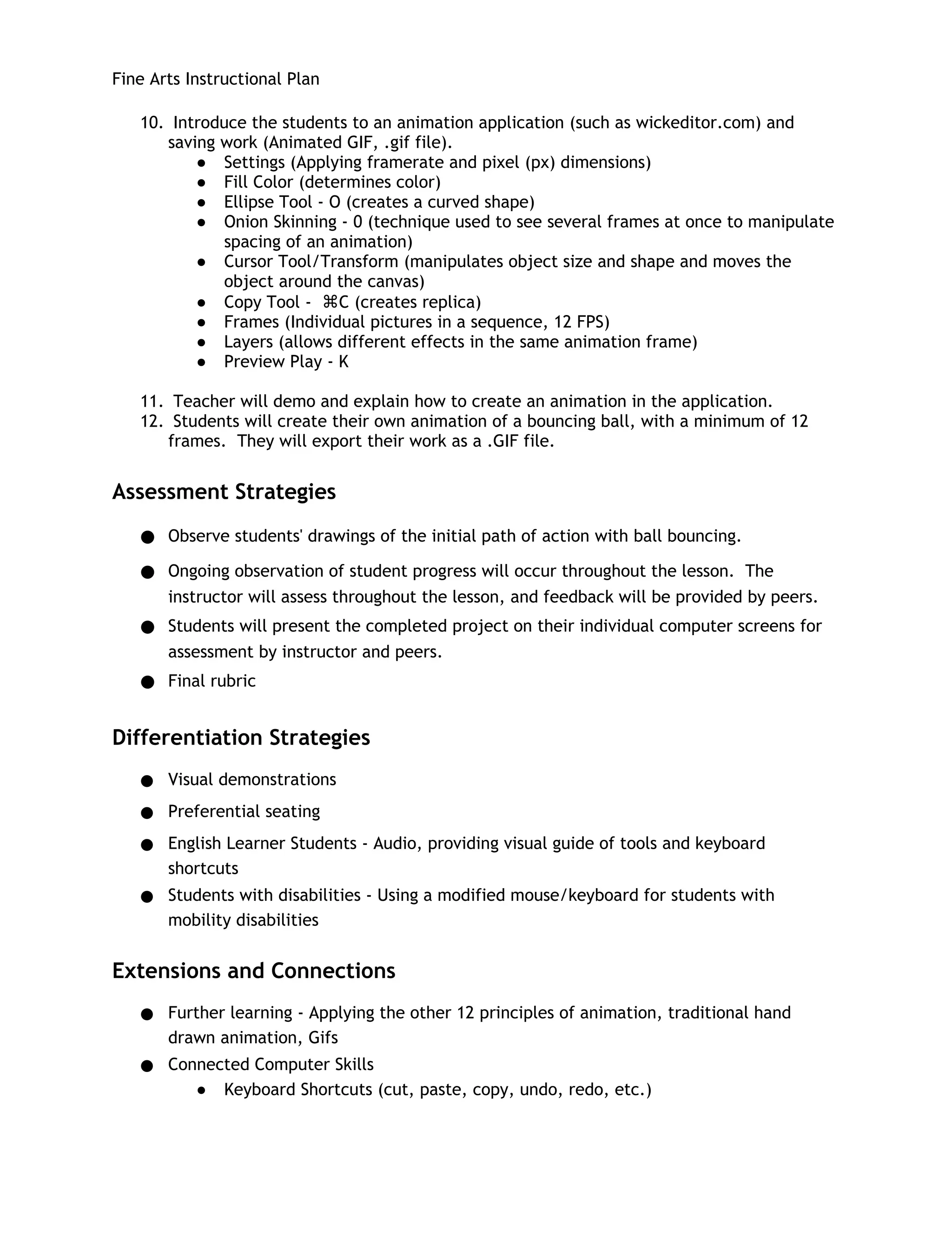 Basic Animation- Bouncing Ball Animation | DOCX