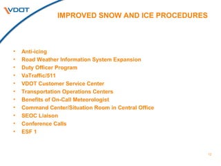 VDOT Winter Weather Preparations | PPT