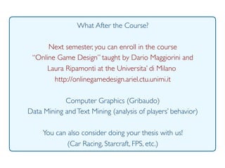 Videogame Design and Programming - Course organization | PDF