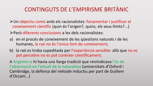 Empirisme britànic. John Locke, Berkeley y David Hume | PPTX