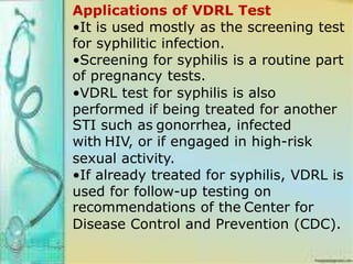 VDRL Test for Syphilis | PPTX | Infectious Diseases | Diseases and ...
