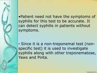 VDRL Test for Syphilis | PPTX