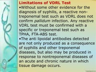 VDRL Test for Syphilis | PPTX