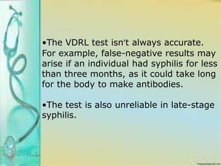 VDRL Test for Syphilis | PPTX