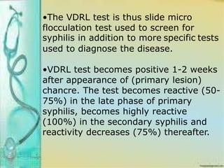 VDRL Test for Syphilis | PPTX