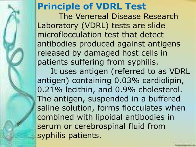 VDRL Test for Syphilis | PPTX | Infectious Diseases | Diseases and ...