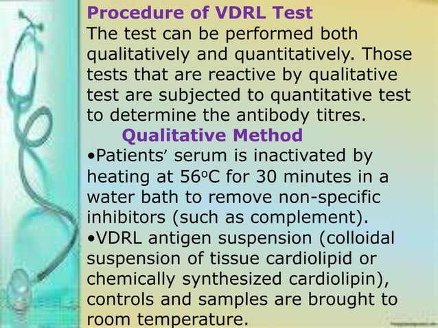 VDRL Test for Syphilis | PPTX | Infectious Diseases | Diseases and ...