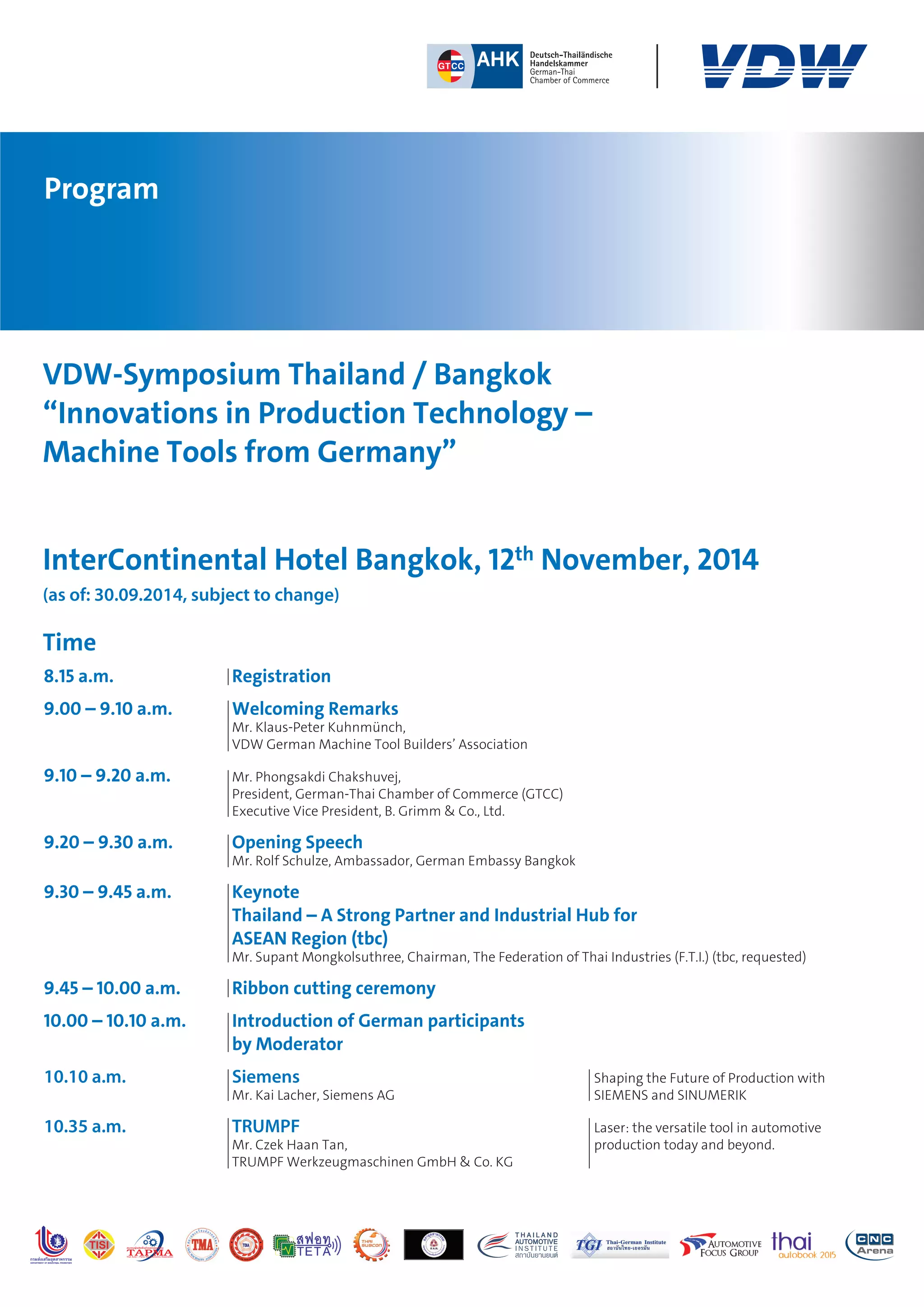 VDW Thailand Symposium Program | PDF