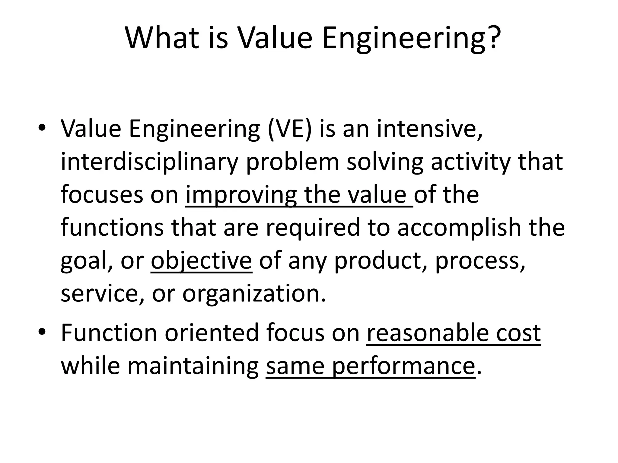 VALUE ENGINEERING CONCEPT-A BRIEF IN CONSTRUCTION INDUSTRY | PPTX