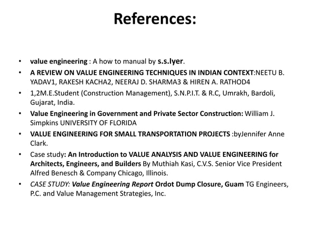 VALUE ENGINEERING CONCEPT-A BRIEF IN CONSTRUCTION INDUSTRY | PPTX