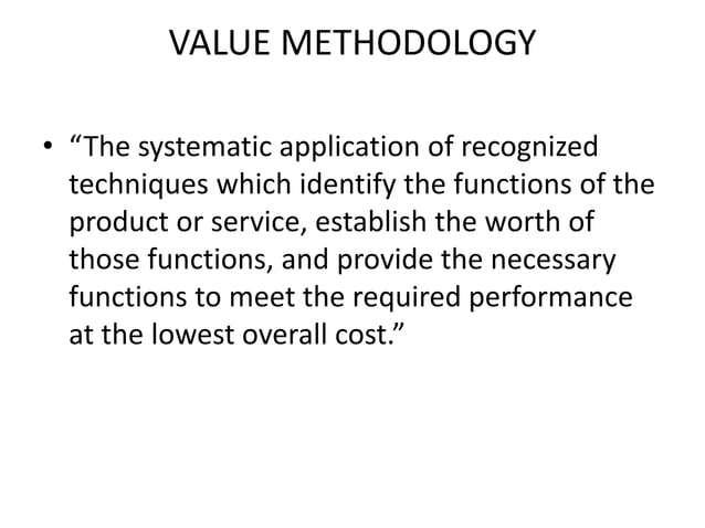VALUE ENGINEERING CONCEPT-A BRIEF IN CONSTRUCTION INDUSTRY | PPTX