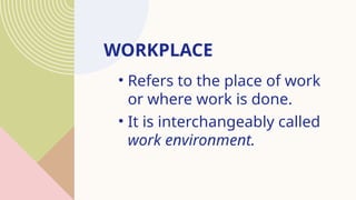 Values Education - CHAPTER 3 THE WORKPLACE | PPTX