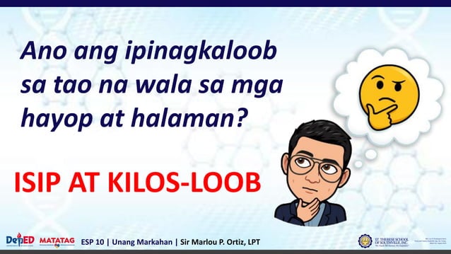EsP10.Quarter 1.-Lesson 1. Isip-at-Kilos-Loob | PDF