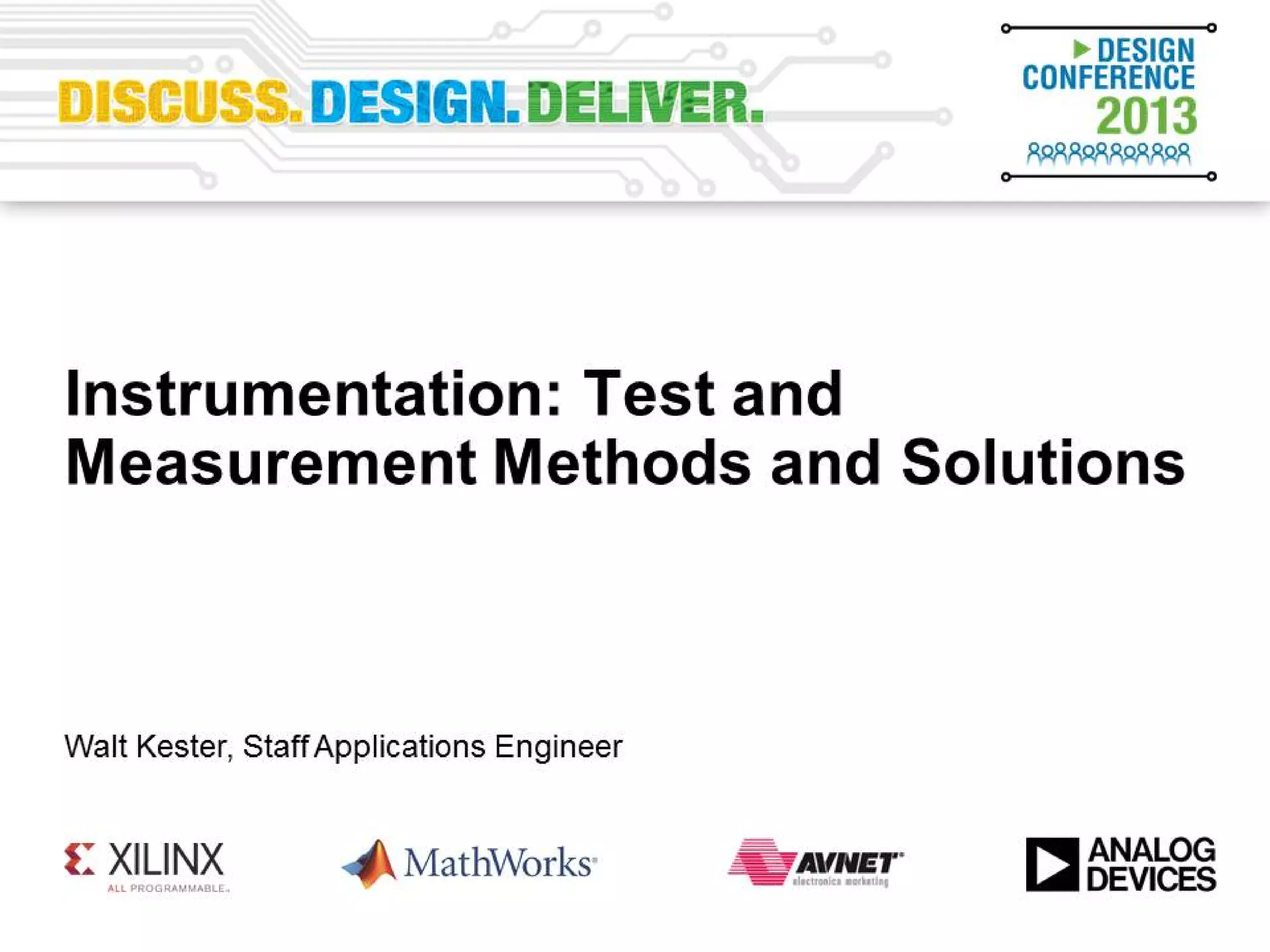 Instrumentation: Test and Measurement Methods and Solutions - VE2013 | PDF