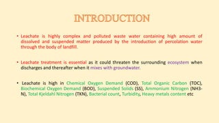 Treatment of landfill leachate | PPTX