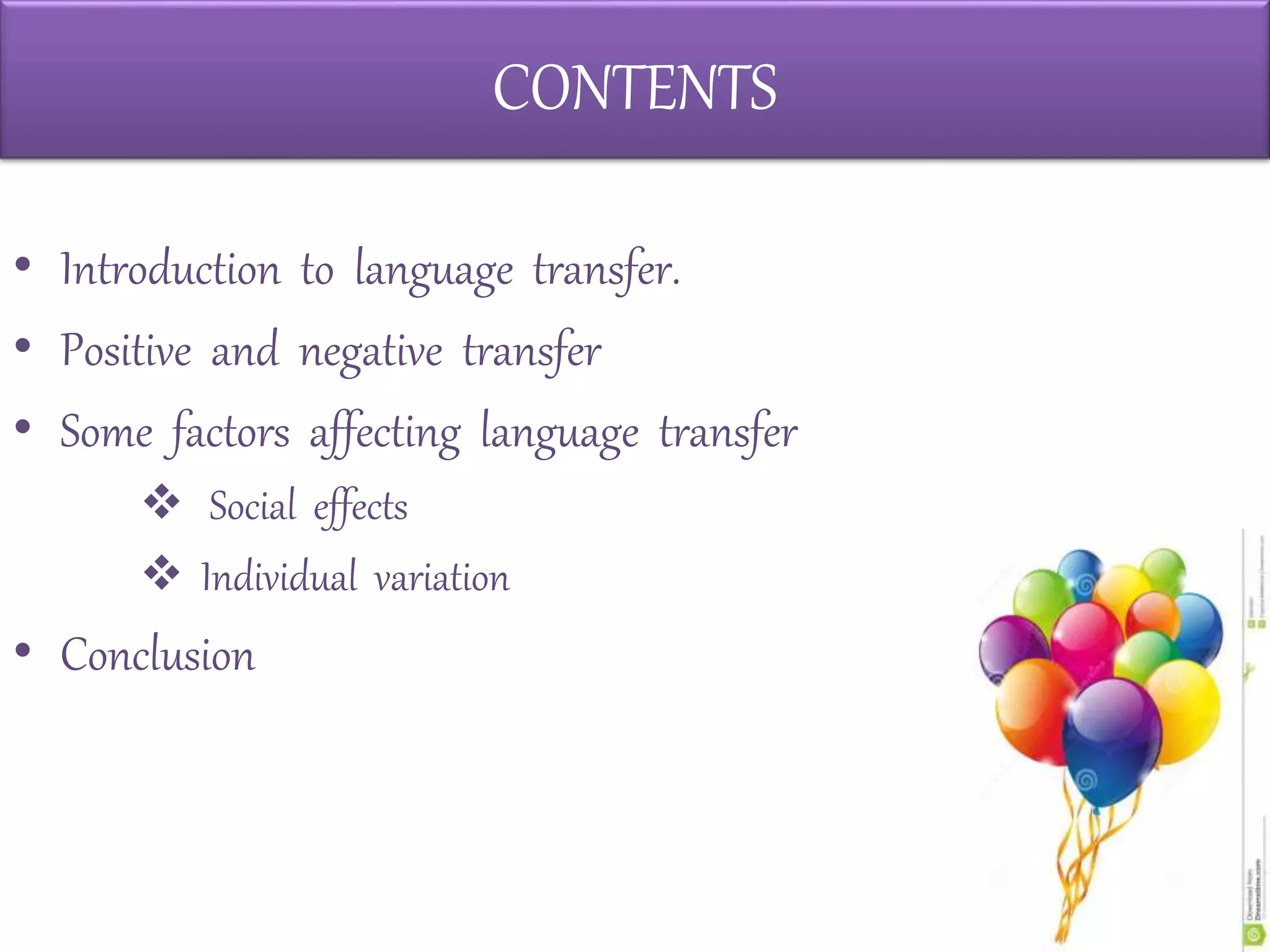 Positive and Negative transfers | PPTX