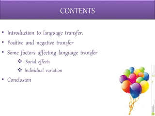 Positive and Negative transfers | PPTX