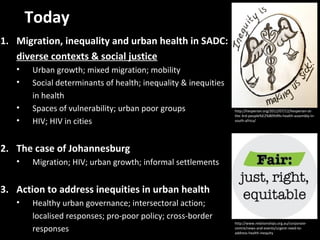 Migration, inequality and urban health in SADC: learning from ...