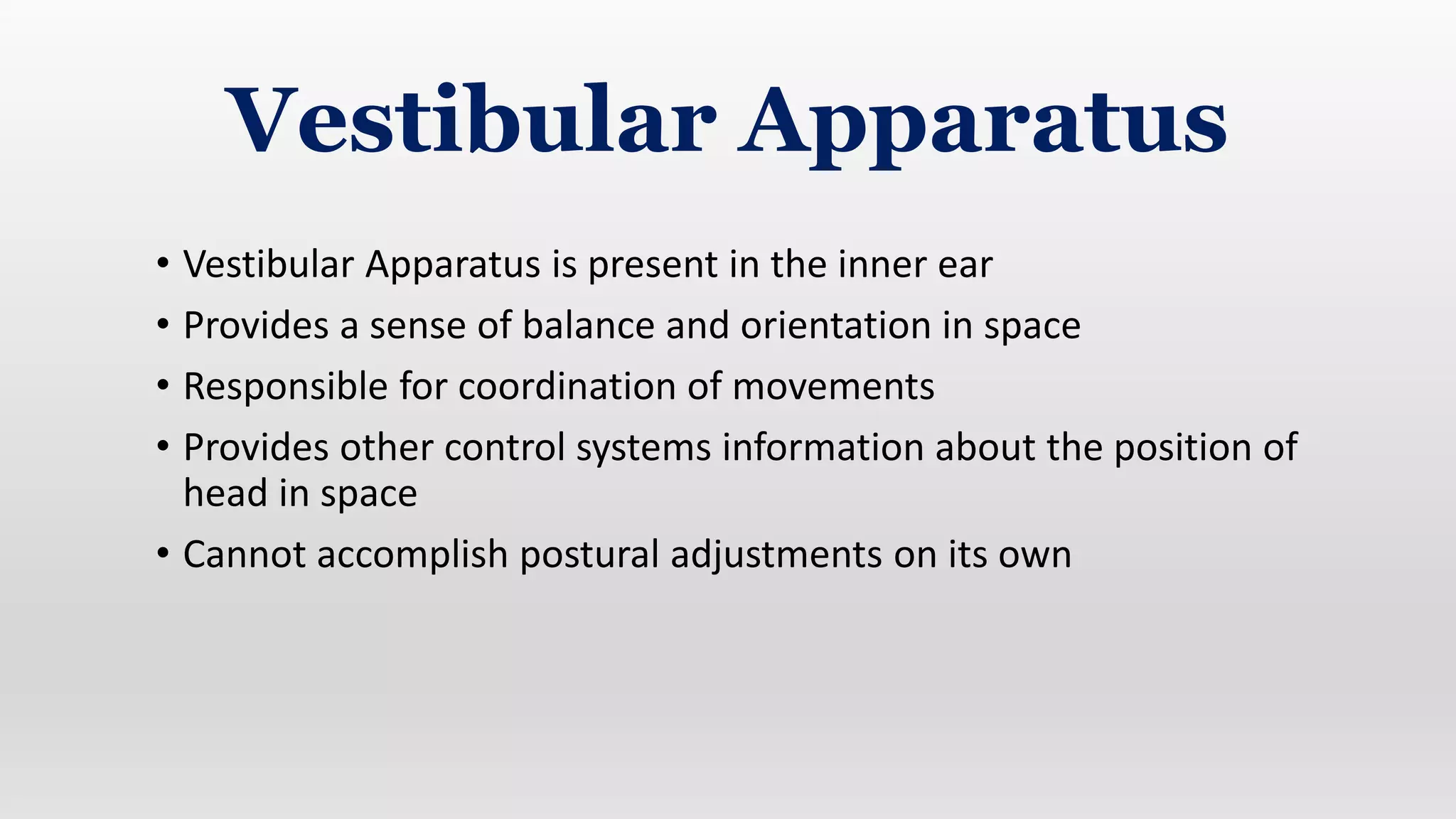 Vestibular apparatus involved in balancing and hearing process | PPTX