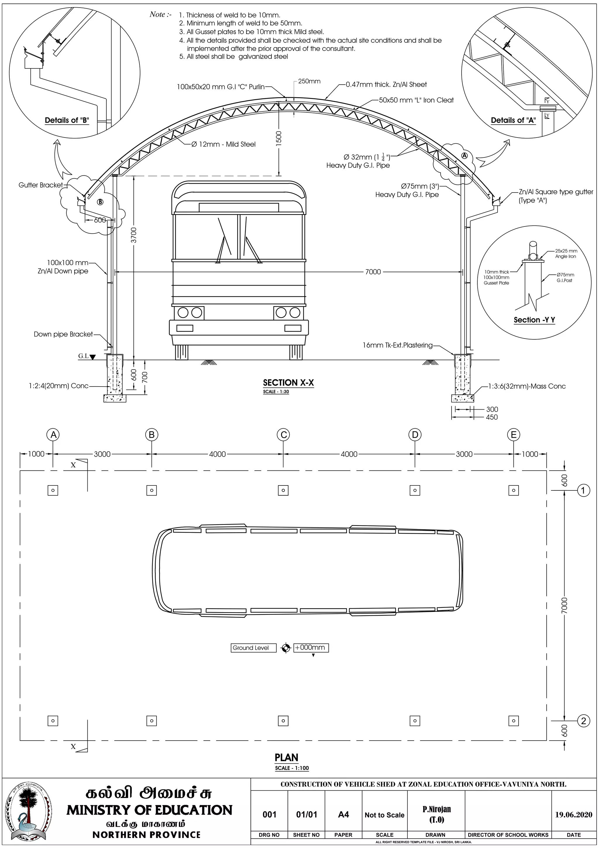 Vechile shed Sample Drawing | PDF