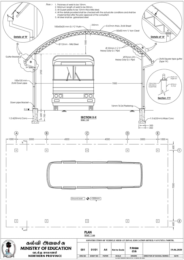 Vechile shed Sample Drawing | PDF