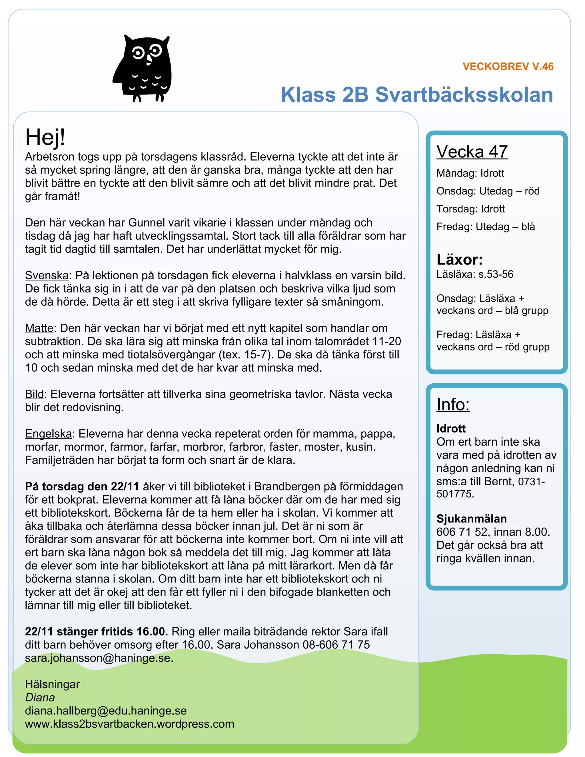 Veckobrev v46 | DOC | National & Civic Holidays | Holidays